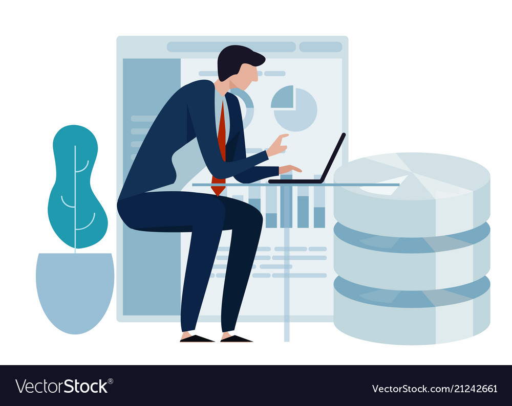 Data science concept of big database technology Vector Image