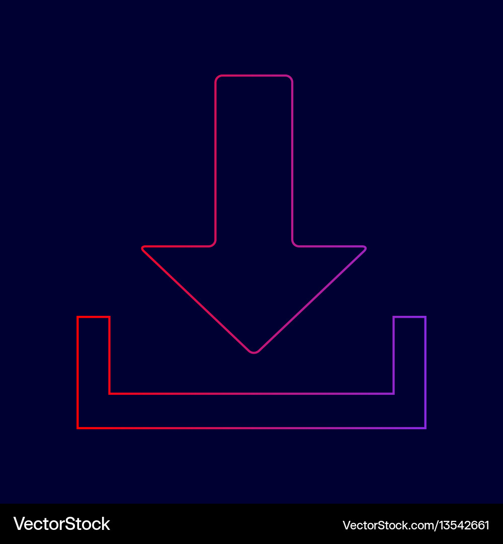 Download sign line icon Royalty Free Vector Image