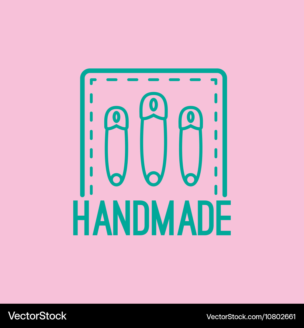 Handmade colorful logo design with pins Royalty Free Vector