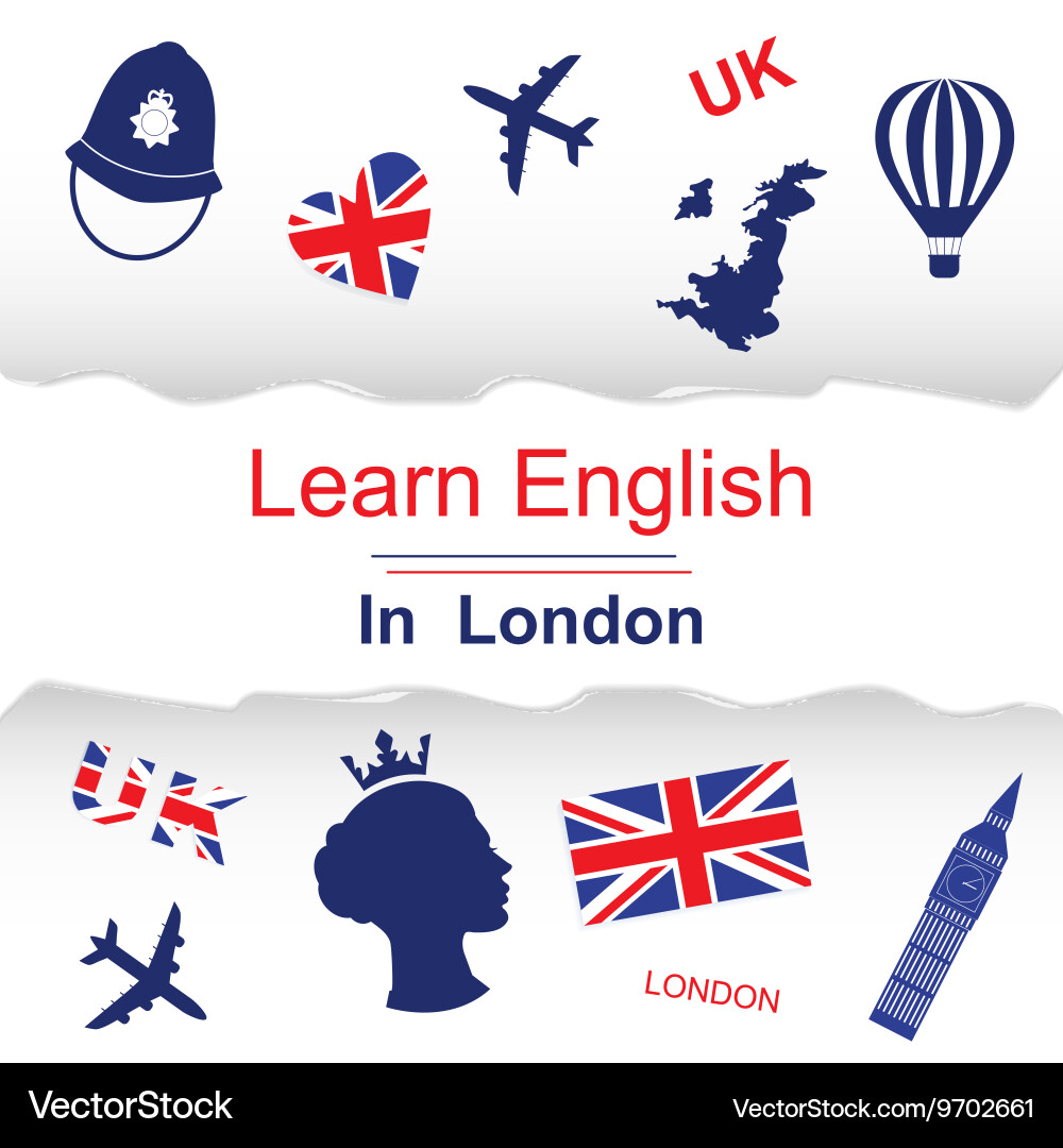 Learn english in london poster Royalty Free Vector Image