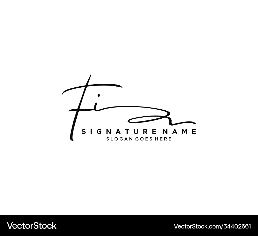 Letter fi signature logo template Royalty Free Vector Image