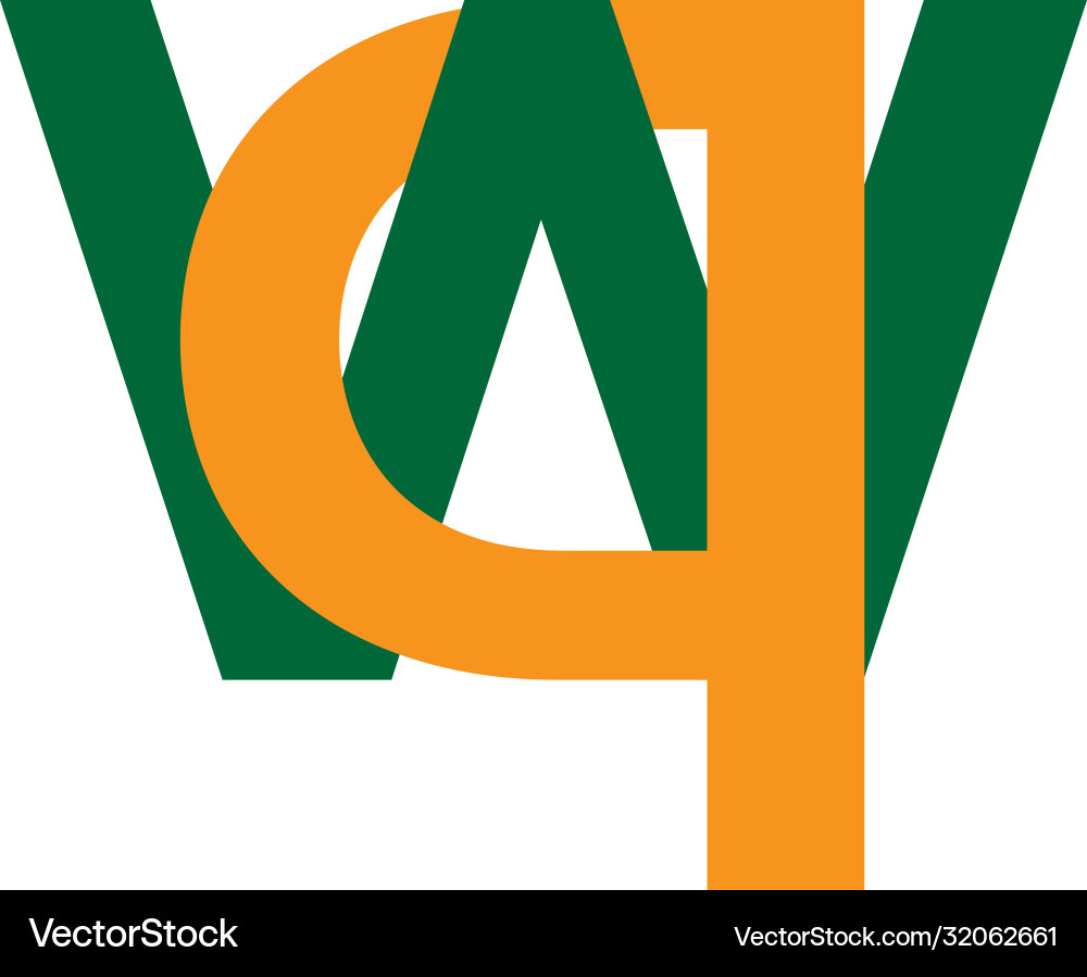 Letter wq linked colorful logo Royalty Free Vector Image
