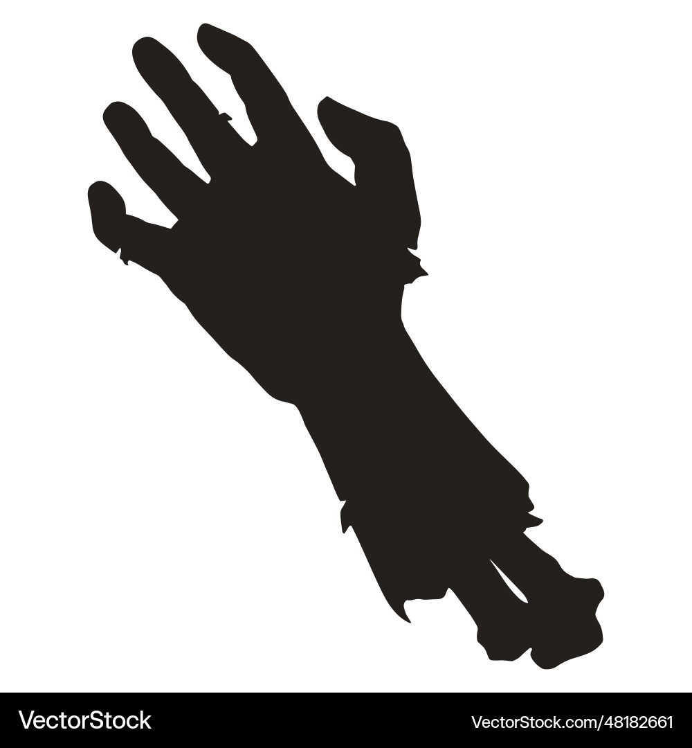 Monster hand monochrome silhouette logotype Vector Image