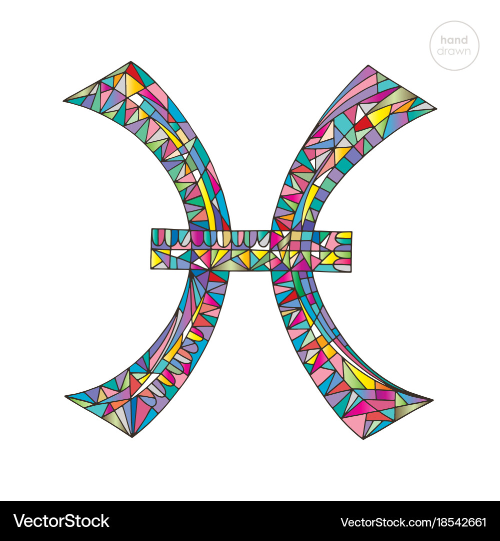 Pisces zodiac sign horoscope Royalty Free Vector Image