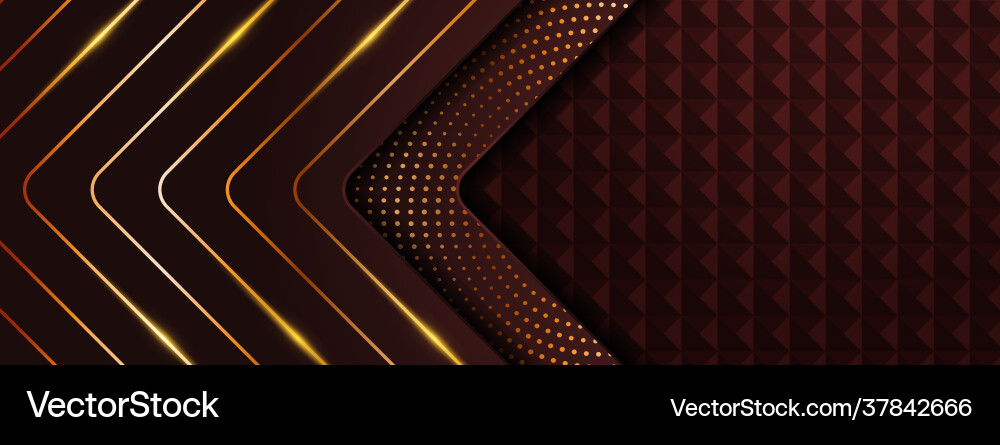 Abstract red geometric and golden lines Royalty Free Vector