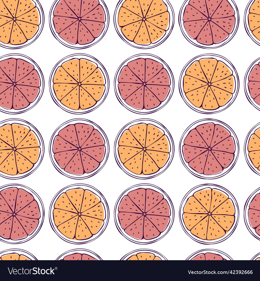 Citrus fruits pattern Royalty Free Vector Image