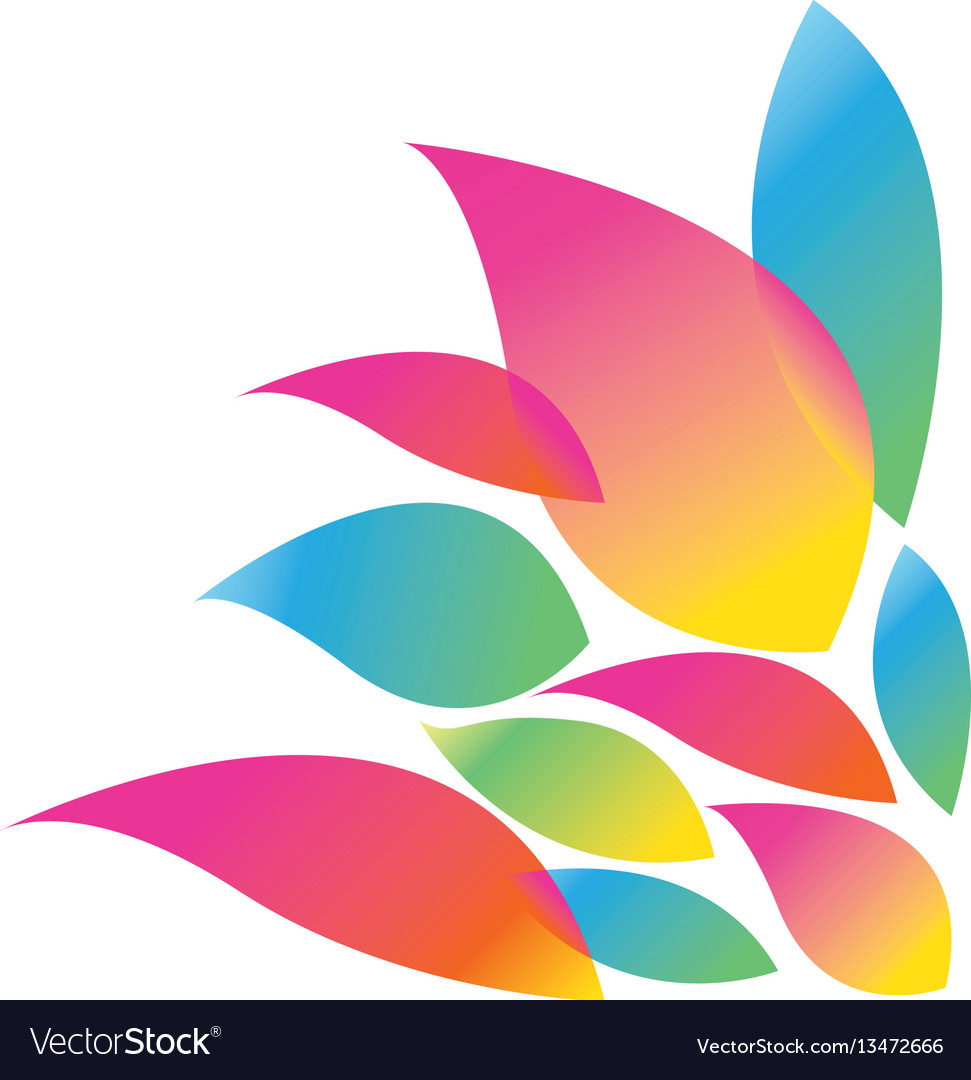 Colorful silhouette with abstract petals Vector Image