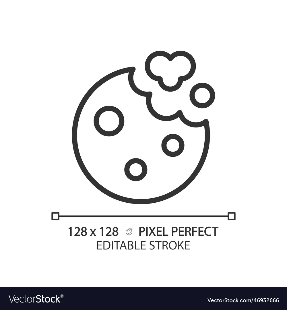 Cookies pixel perfect linear icon Royalty Free Vector Image Cookies pixel perfect linear icon Royalty Free Vector Image