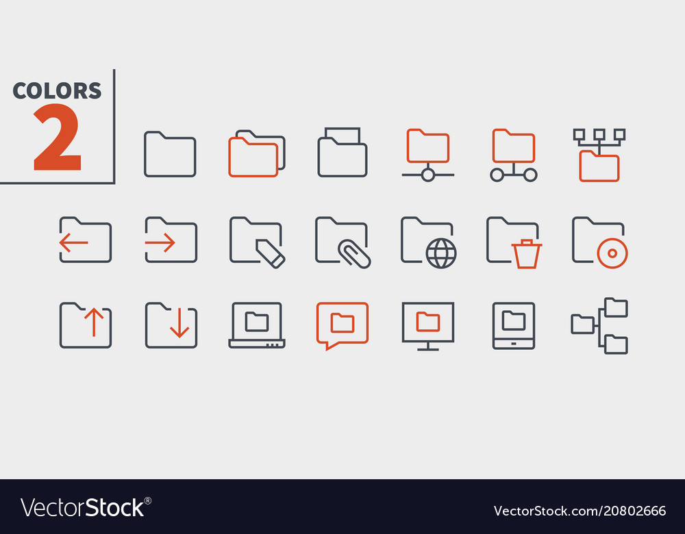 Folder ui pixel perfect well-crafted thin Vector Image