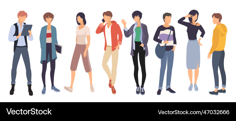 Group of young people Royalty Free Vector Image