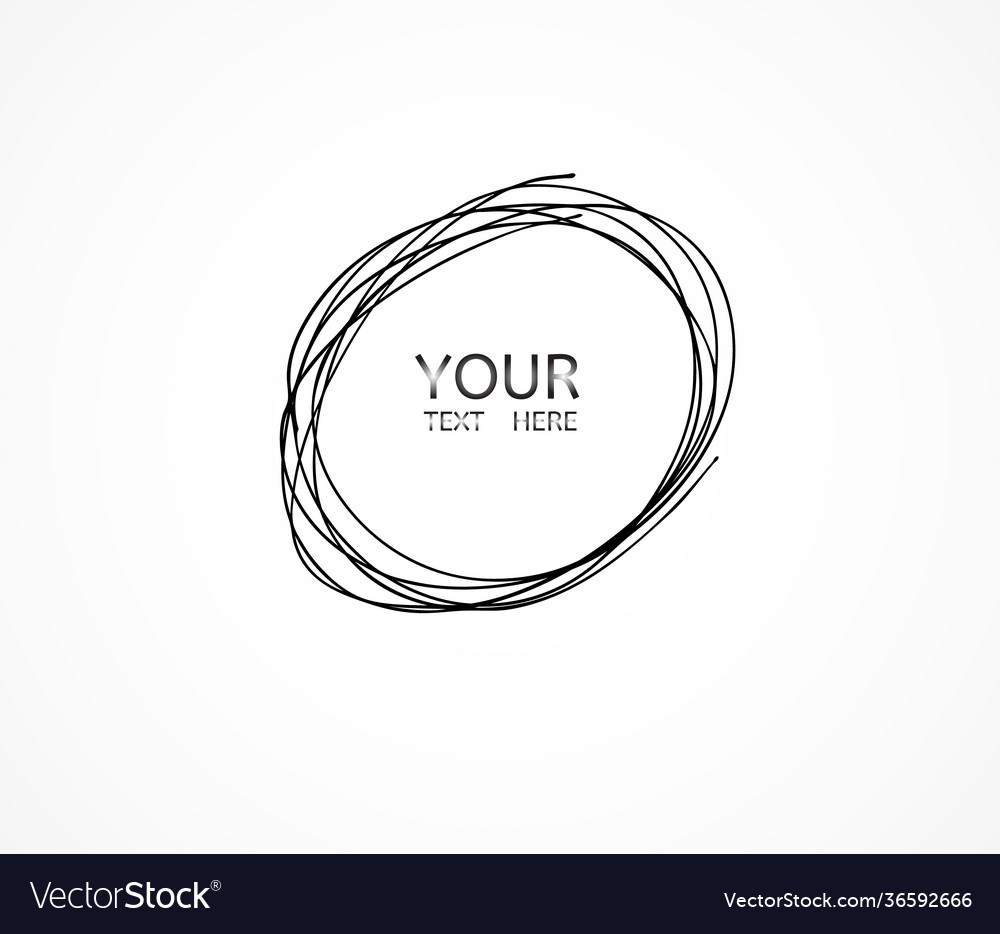 Hand drawn circle line sketch set circular Vector Image