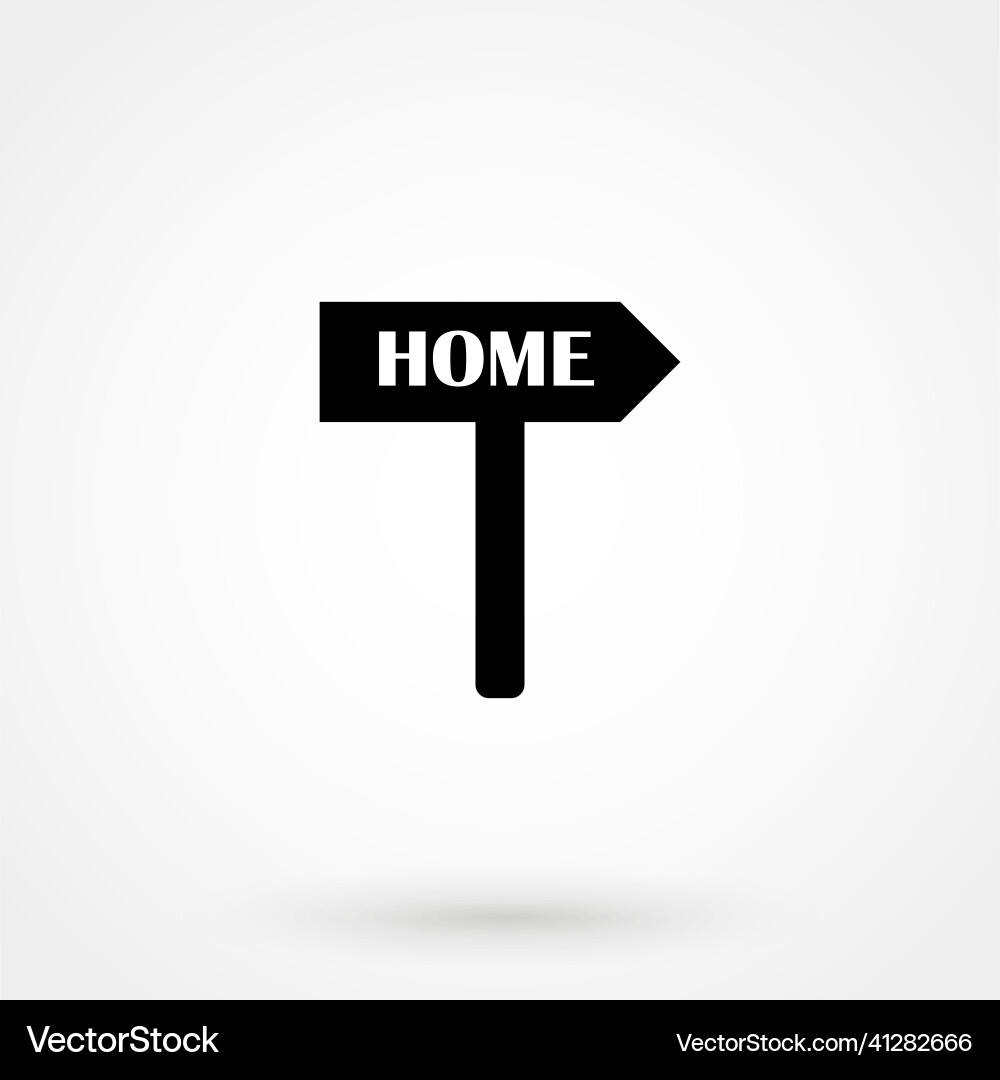 Home symbol pointer on gray background Royalty Free Vector