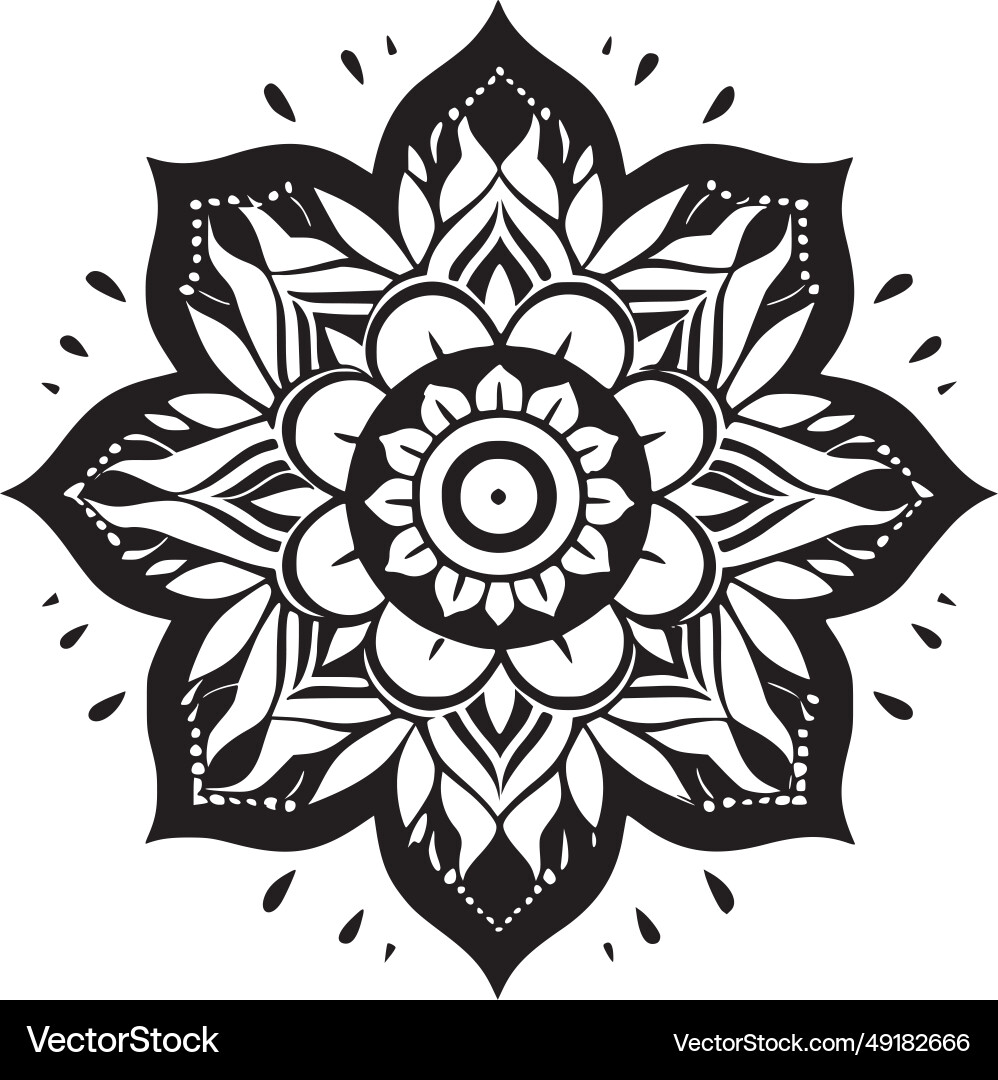 Mandala - minimalist and simple silhouette Vector Image