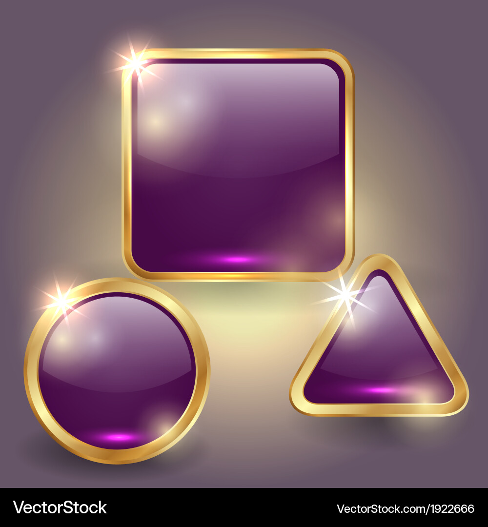Set of glass button templates Royalty Free Vector Image