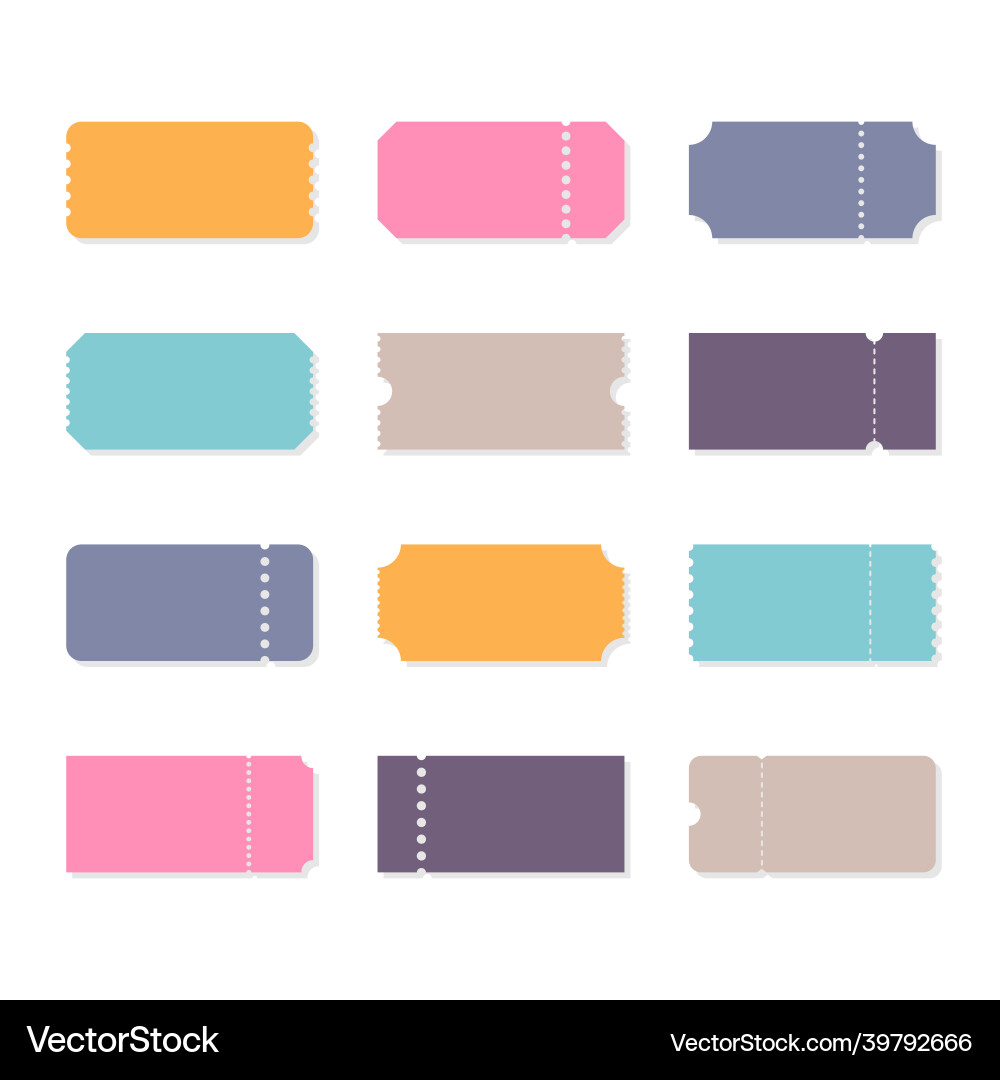 Set of templates entry tickets blank Royalty Free Vector