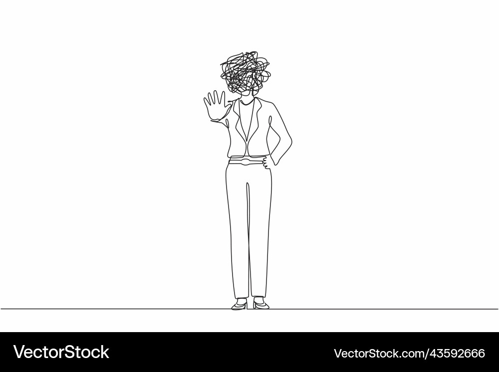 Single continuous line drawing businesswoman Vector Image