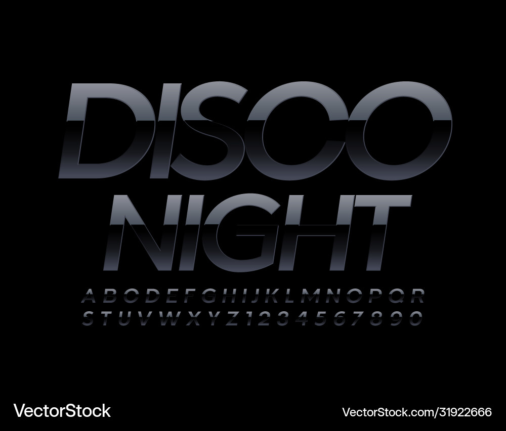 Stylish logo disco night chic black font Vector Image