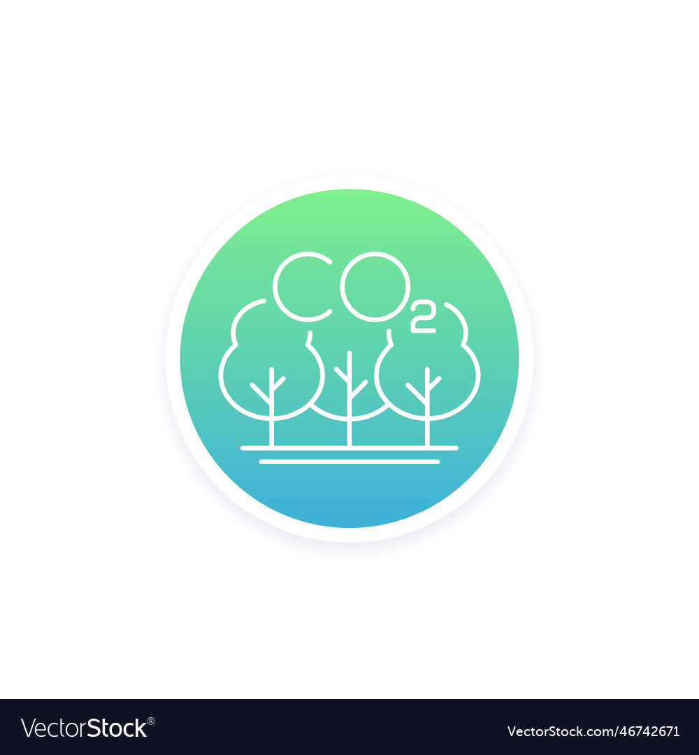 Carbon offset and reducing co2 gas icon linear Vector Image