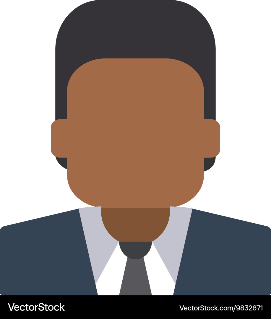 Dark skin faceless man portrait icon Royalty Free Vector