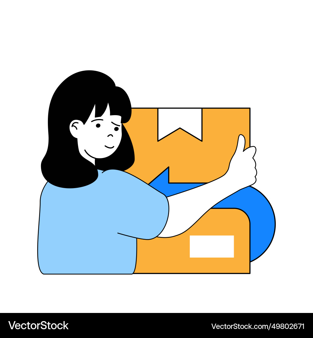 Delivery concept with cartoon people in flat Vector Image