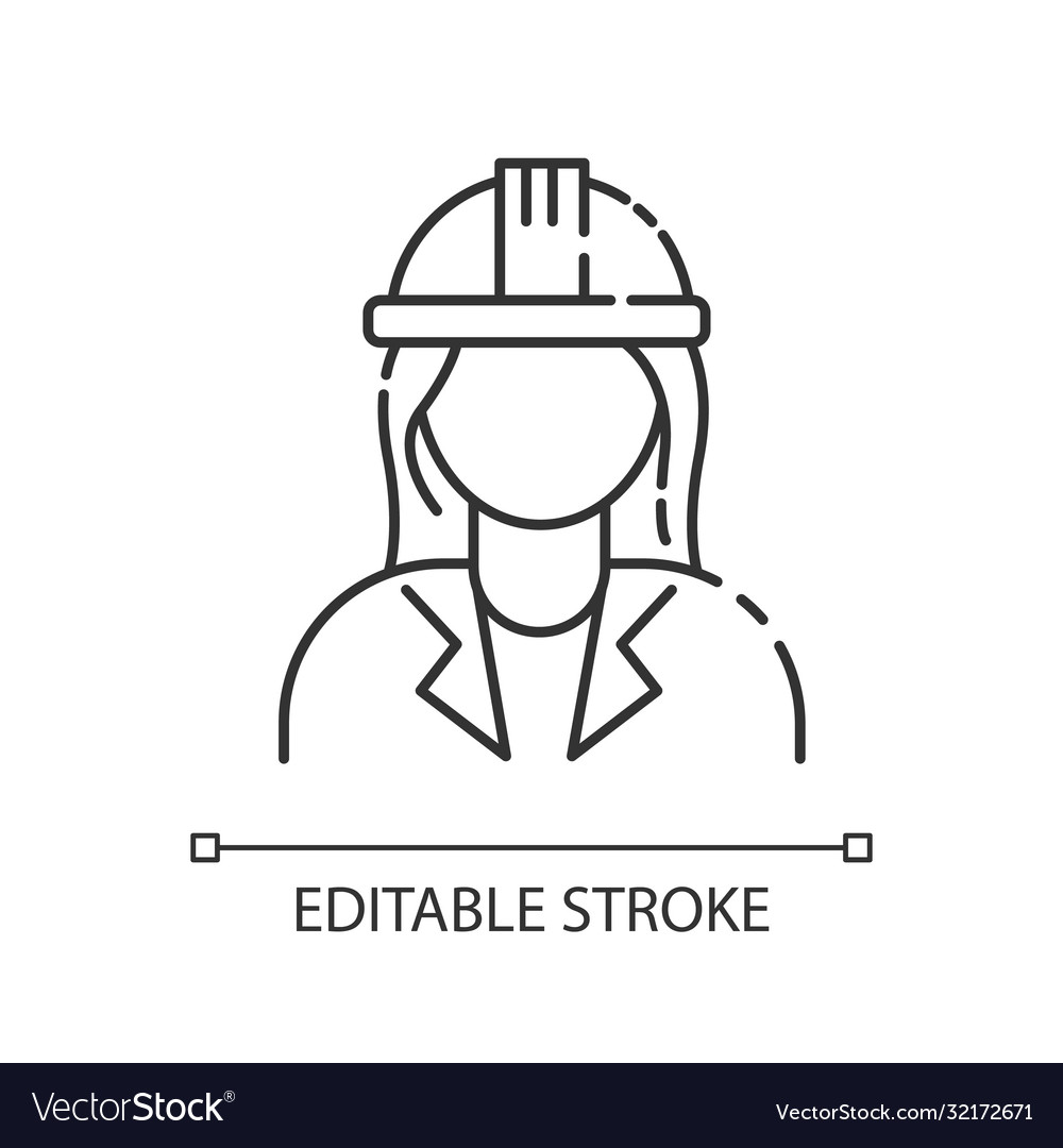 Female engineer pixel perfect linear icon Vector Image