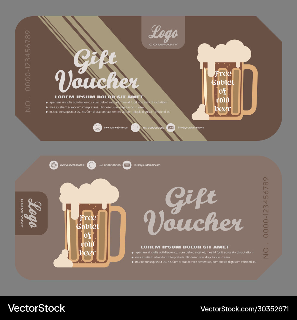 Gift voucher to increase sales beer Royalty Free Vector