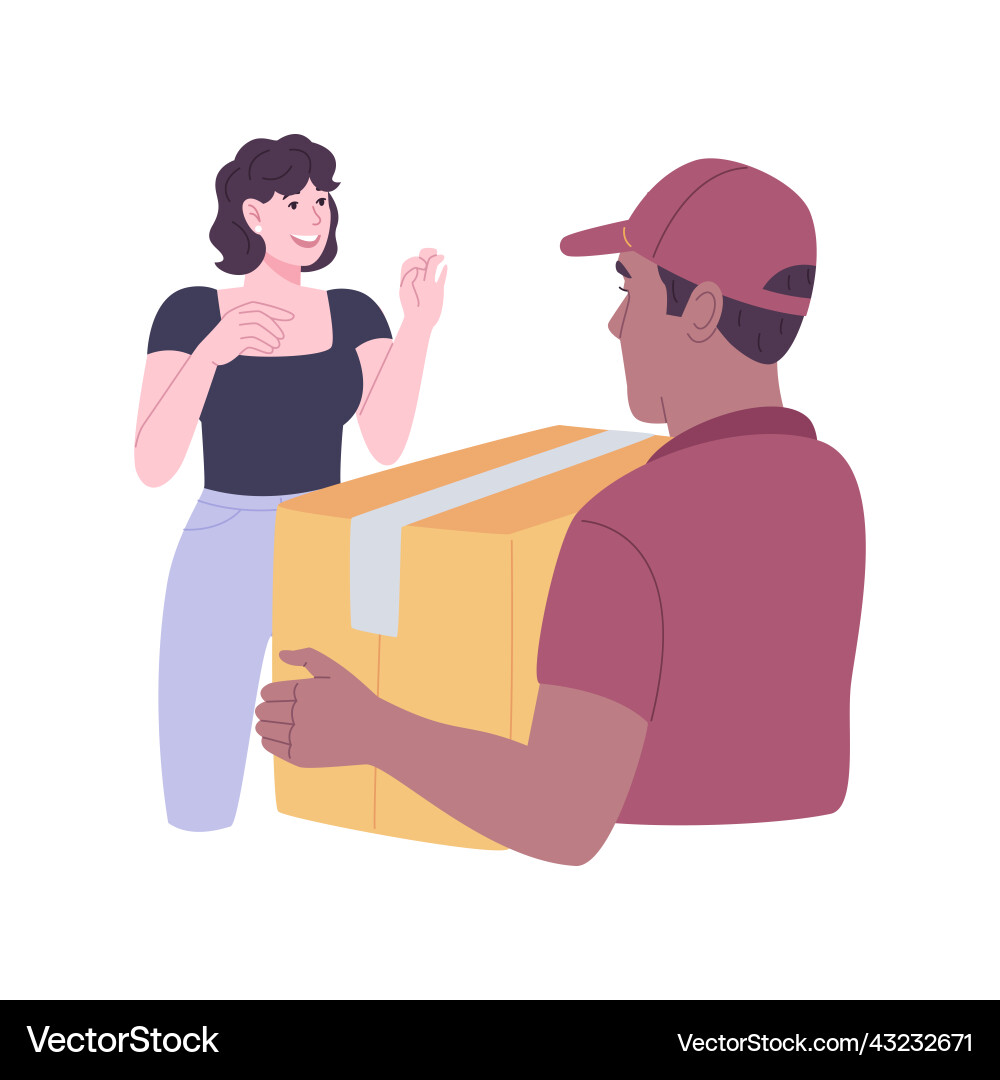 Goods delivery service isolated cartoon Royalty Free Vector