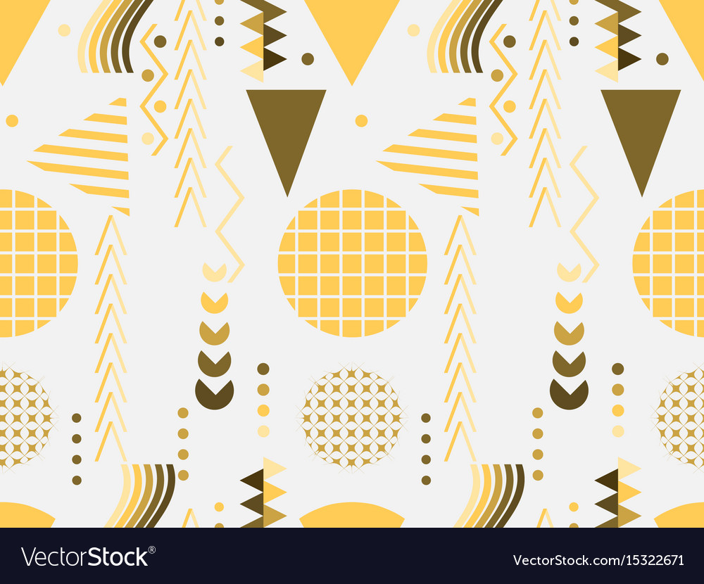 Memphis seamless pattern geometric elements Vector Image