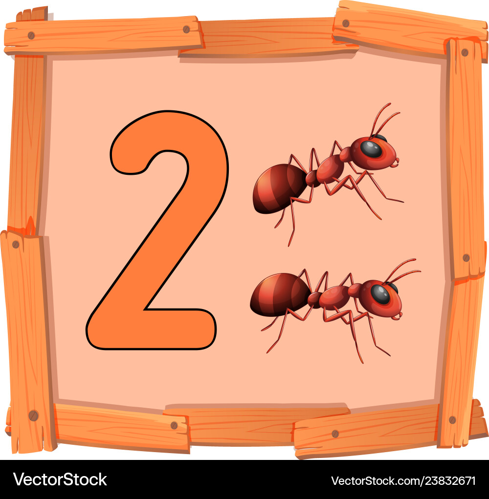 Number two on wooden banner Royalty Free Vector Image
