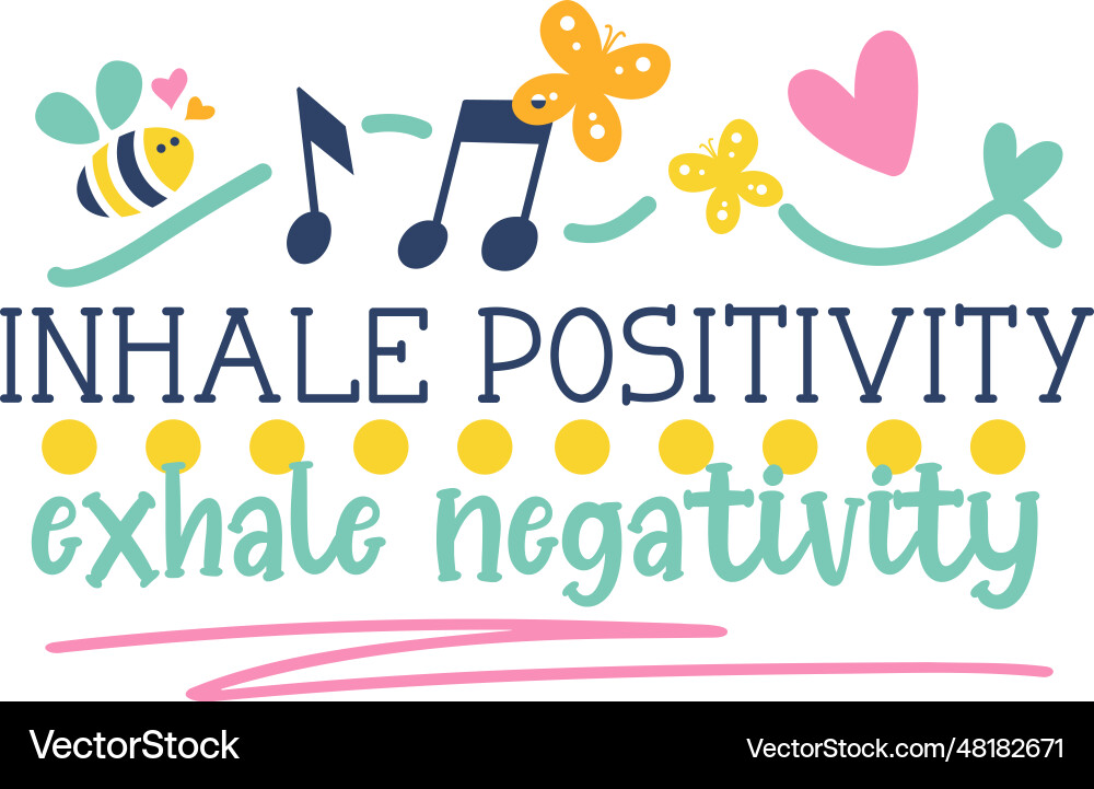 Positive vibes inspirational hand drawn Royalty Free Vector
