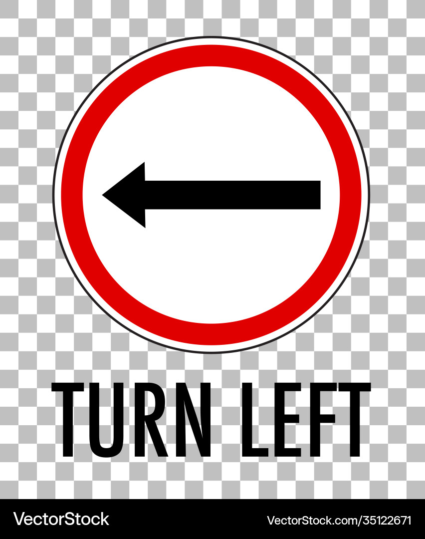 Red traffic sign on transparent background Vector Image