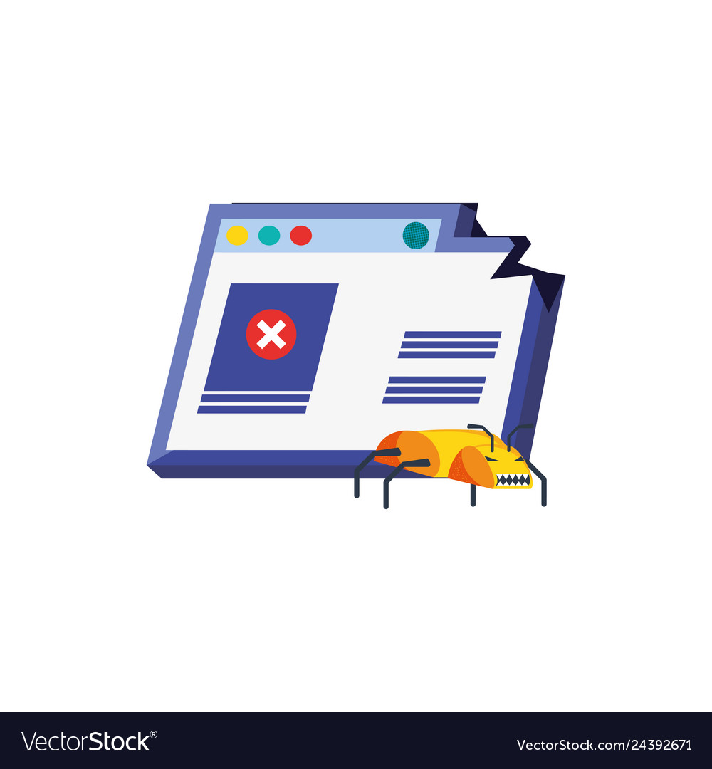 Template web page with insect attack Royalty Free Vector