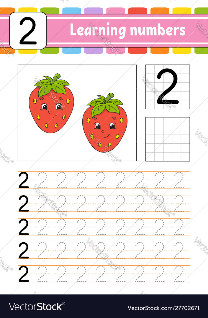 Trace and write handwriting practice learning Vector Image
