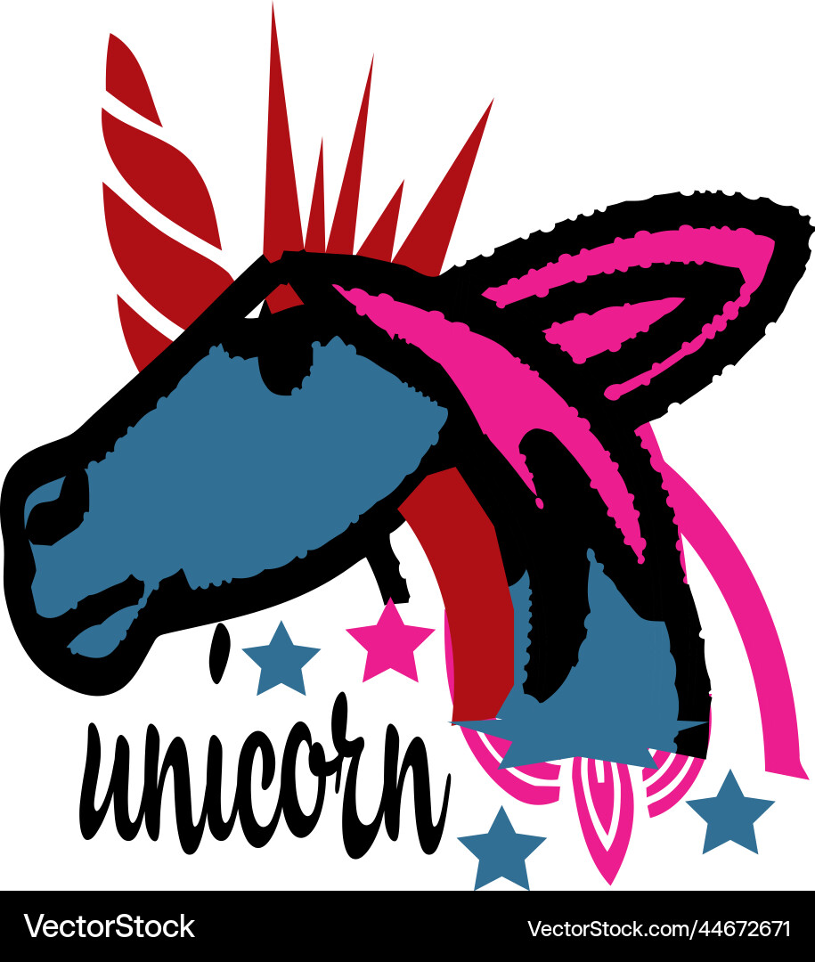 Unicorn face art Royalty Free Vector Image - VectorStock