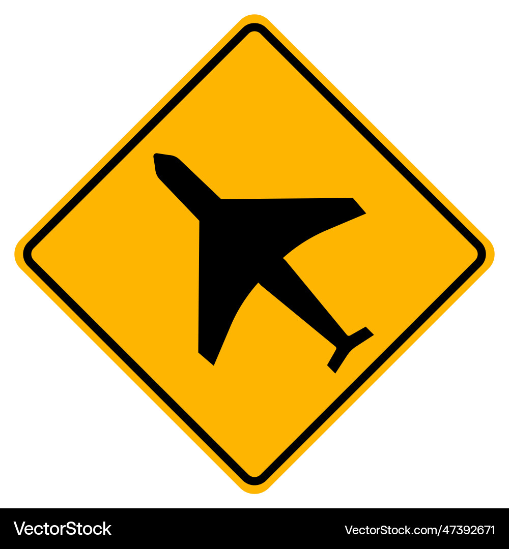 Warning signs low-flying aircraft on white Vector Image