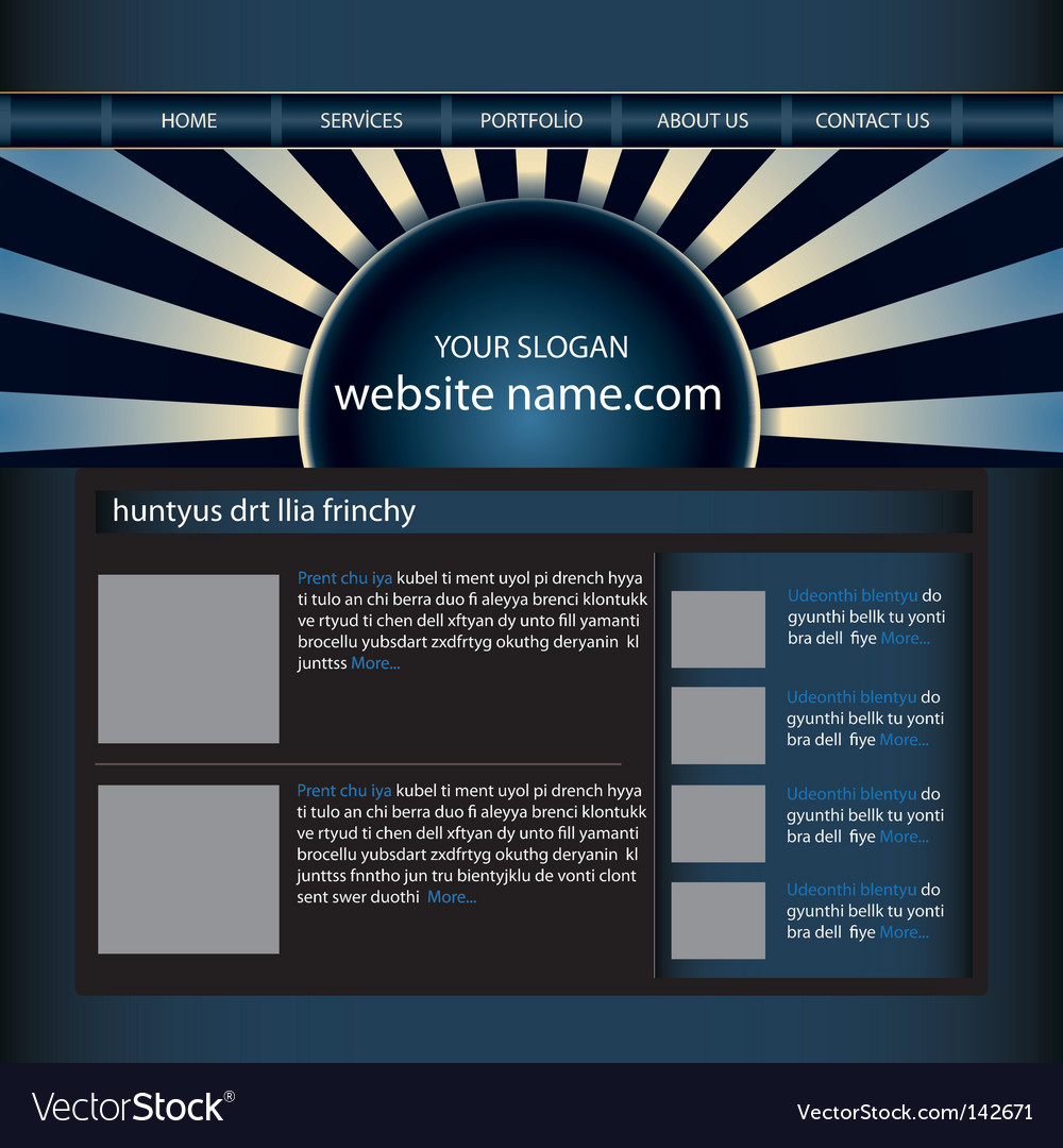 Website design template editable Royalty Free Vector Image