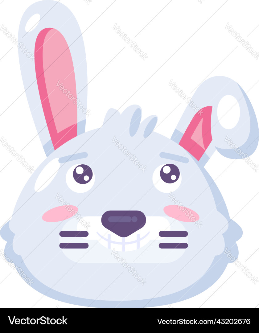 Bunny happiness positive emoji smiling Royalty Free Vector