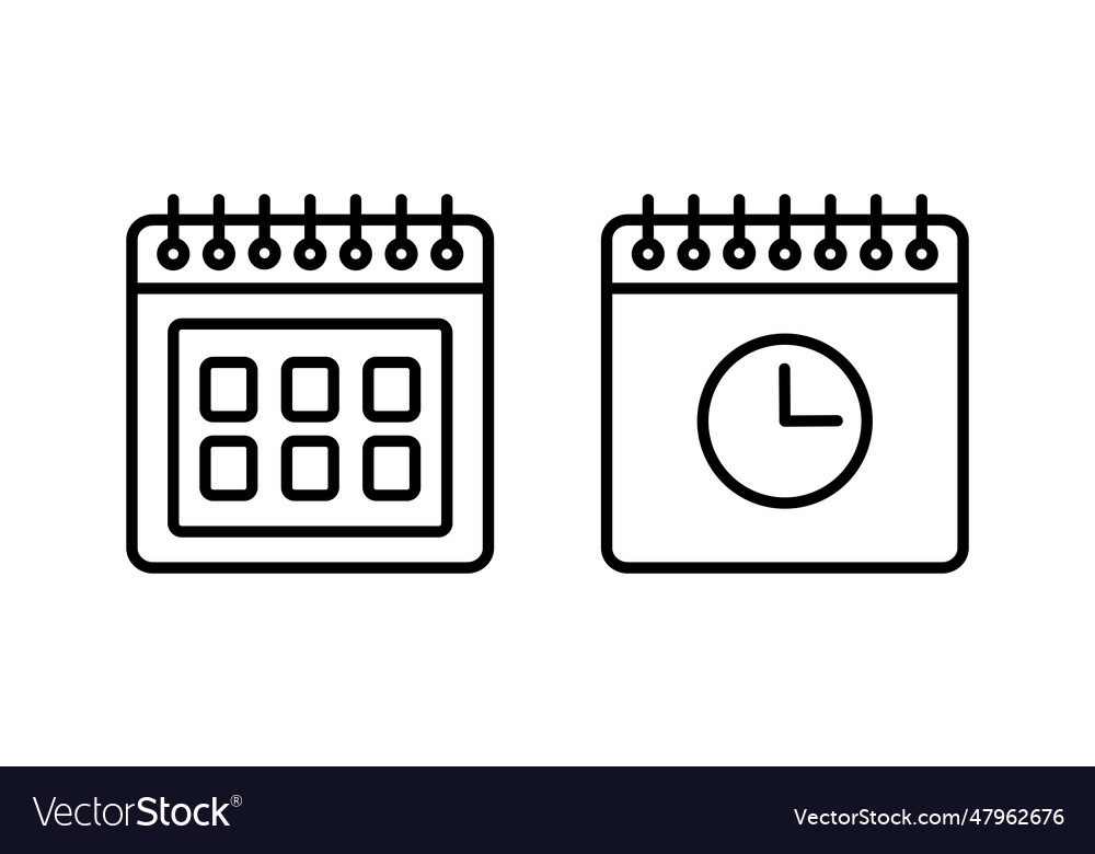 Calendar Icon Calender Symbol Royalty Free Vector Image