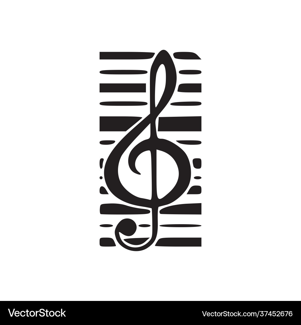 Clef icon isolated sign symbol on white background