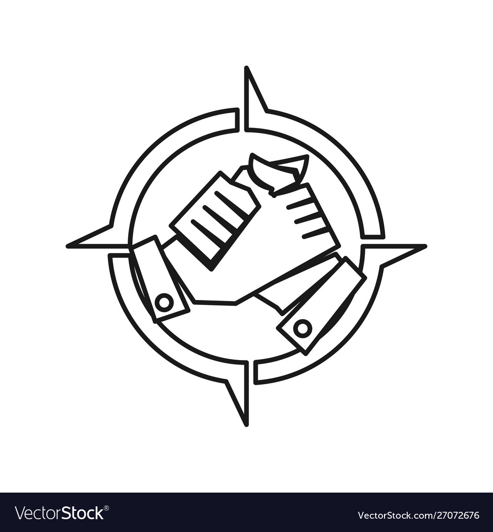 Compass adventure commitment teamwork together Vector Image