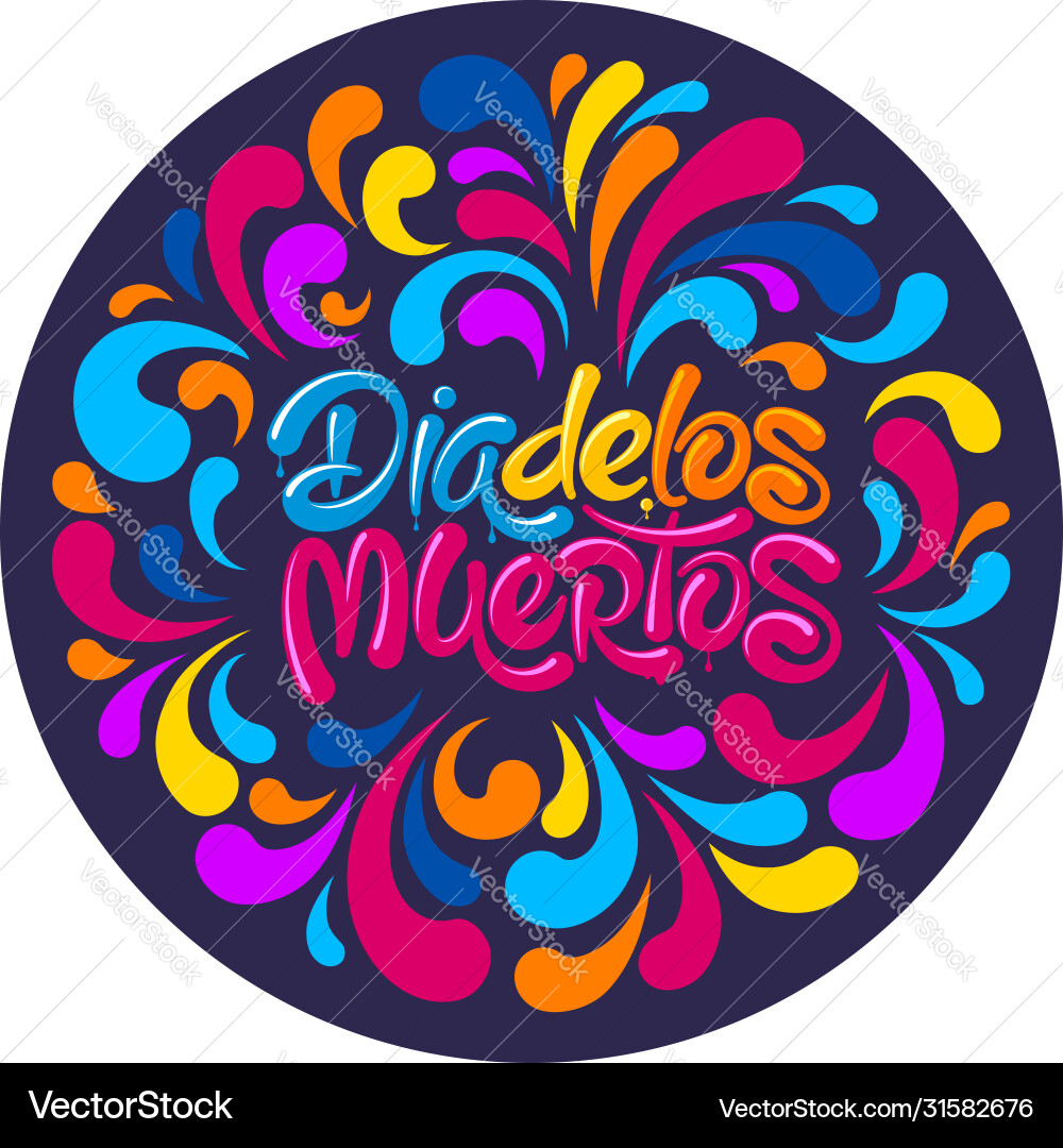 Day dead or dia de los muertos lettering Vector Image