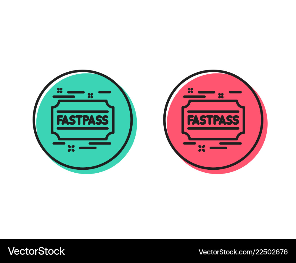 Fastpass line icon amusement park ticket sign Vector Image