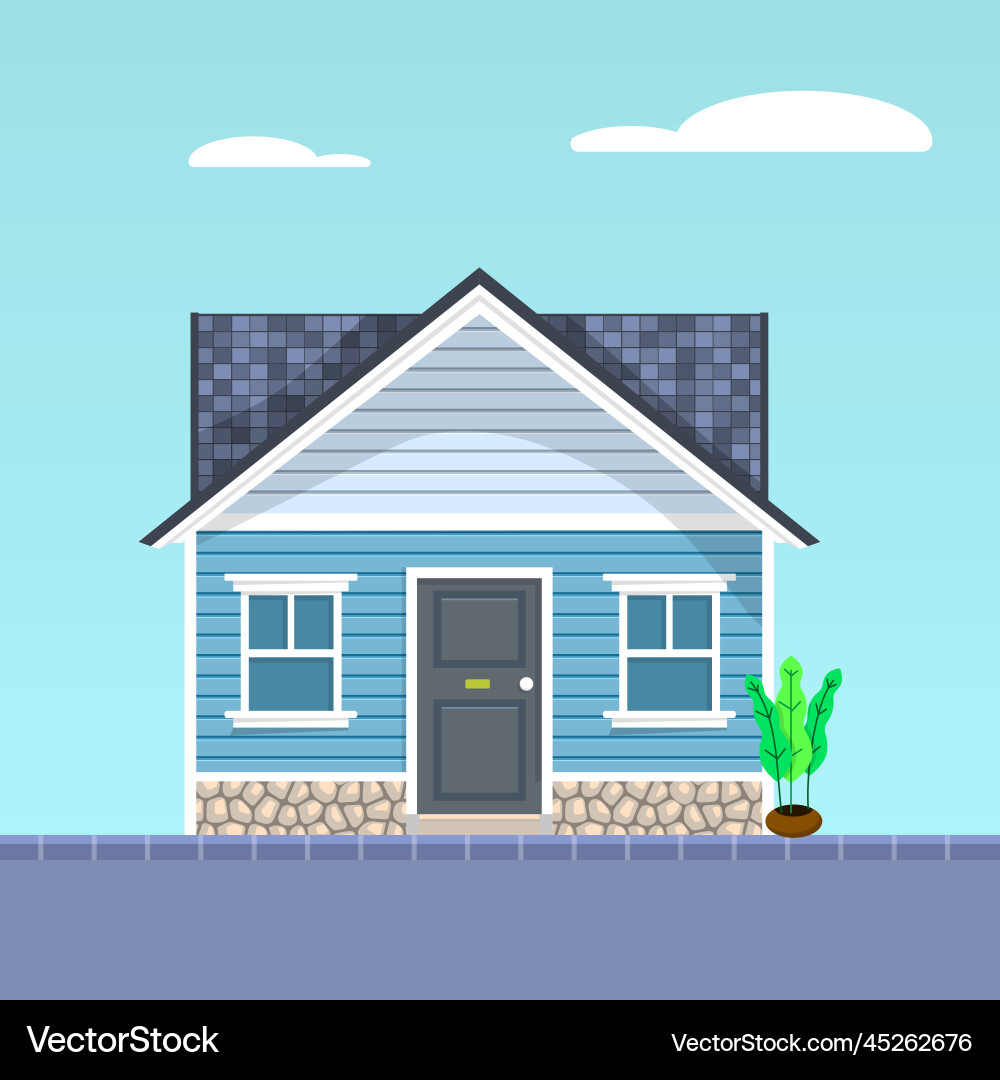 House flat icon home with vinyl siding Royalty Free Vector