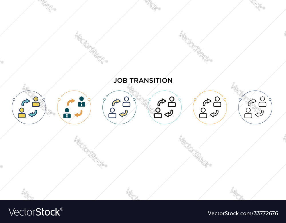 Job transition icon in filled thin line outline Vector Image