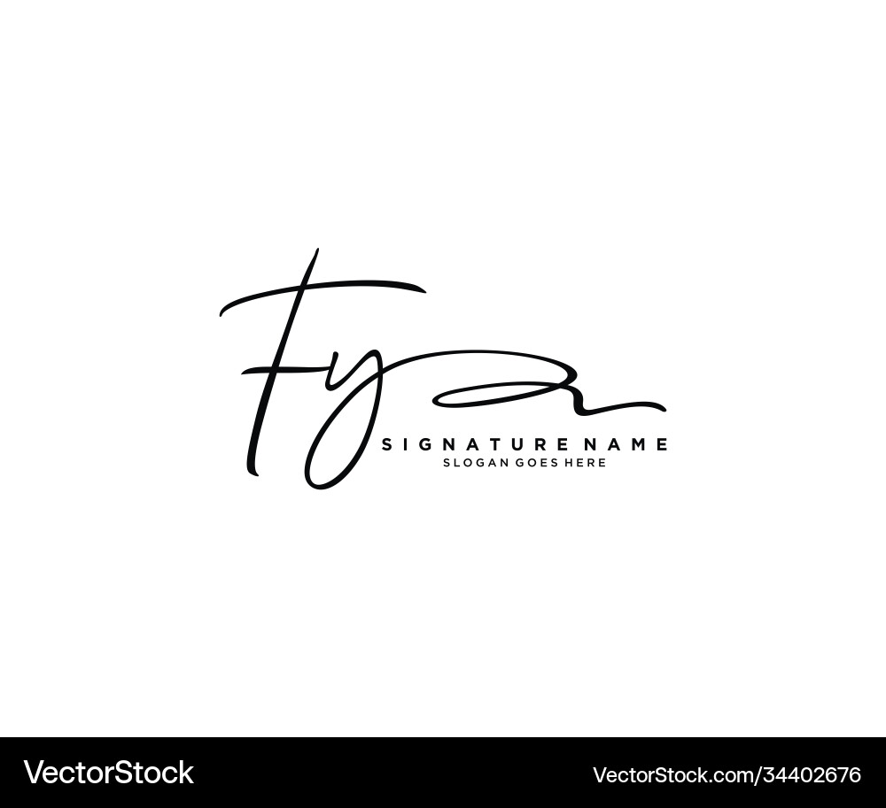 Letter fy signature logo template Royalty Free Vector Image