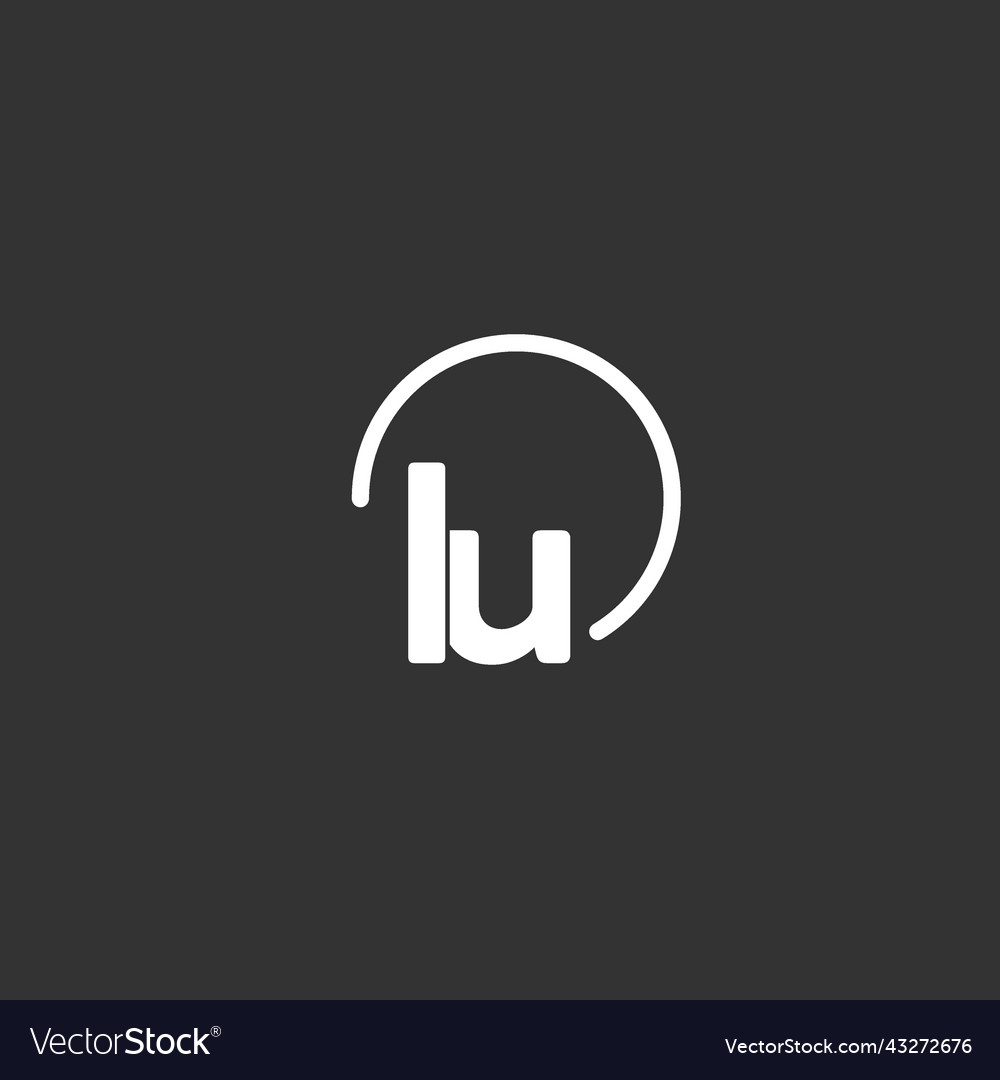 Lu initial logo with rounded circle Royalty Free Vector