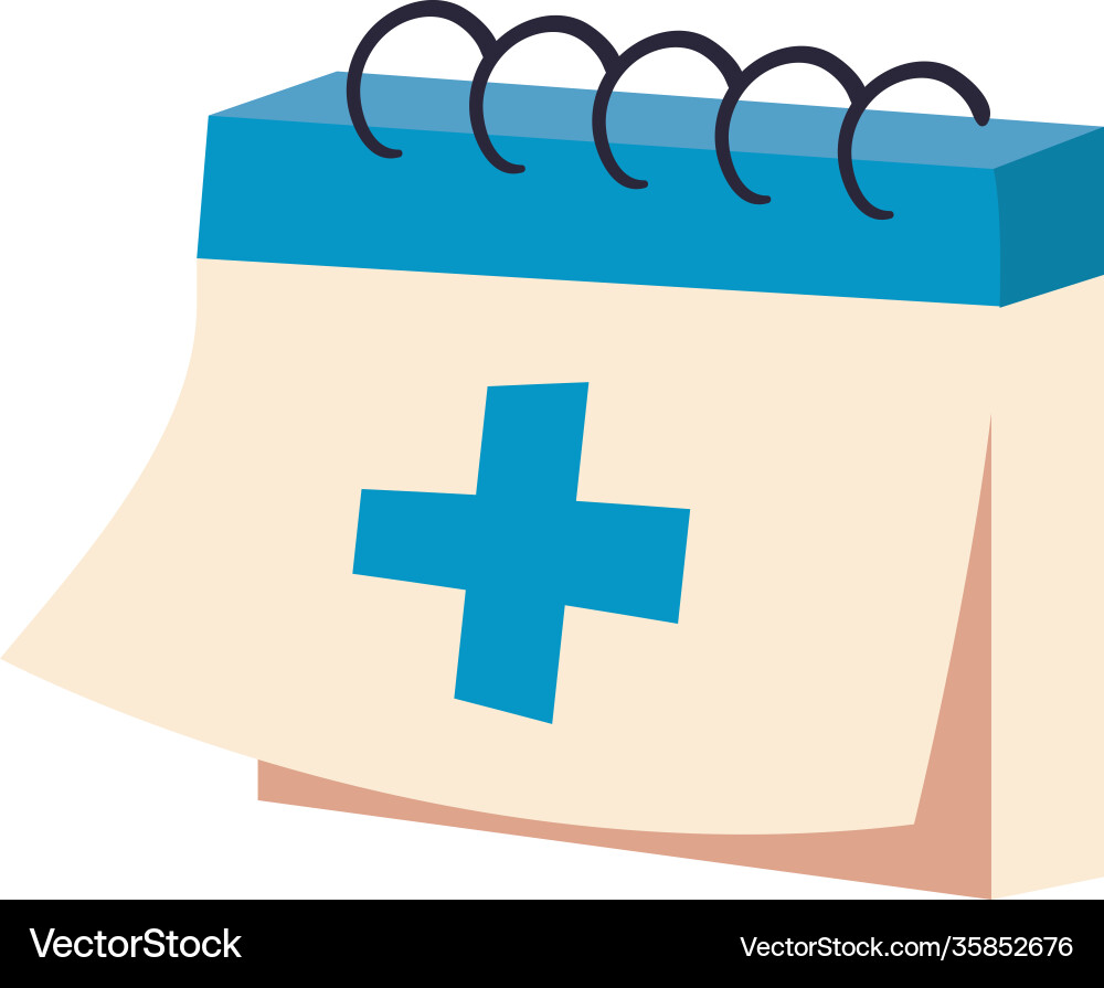 Medical cross calendar design Royalty Free Vector Image