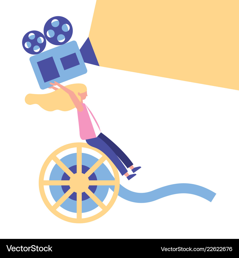 Movie people production Royalty Free Vector Image