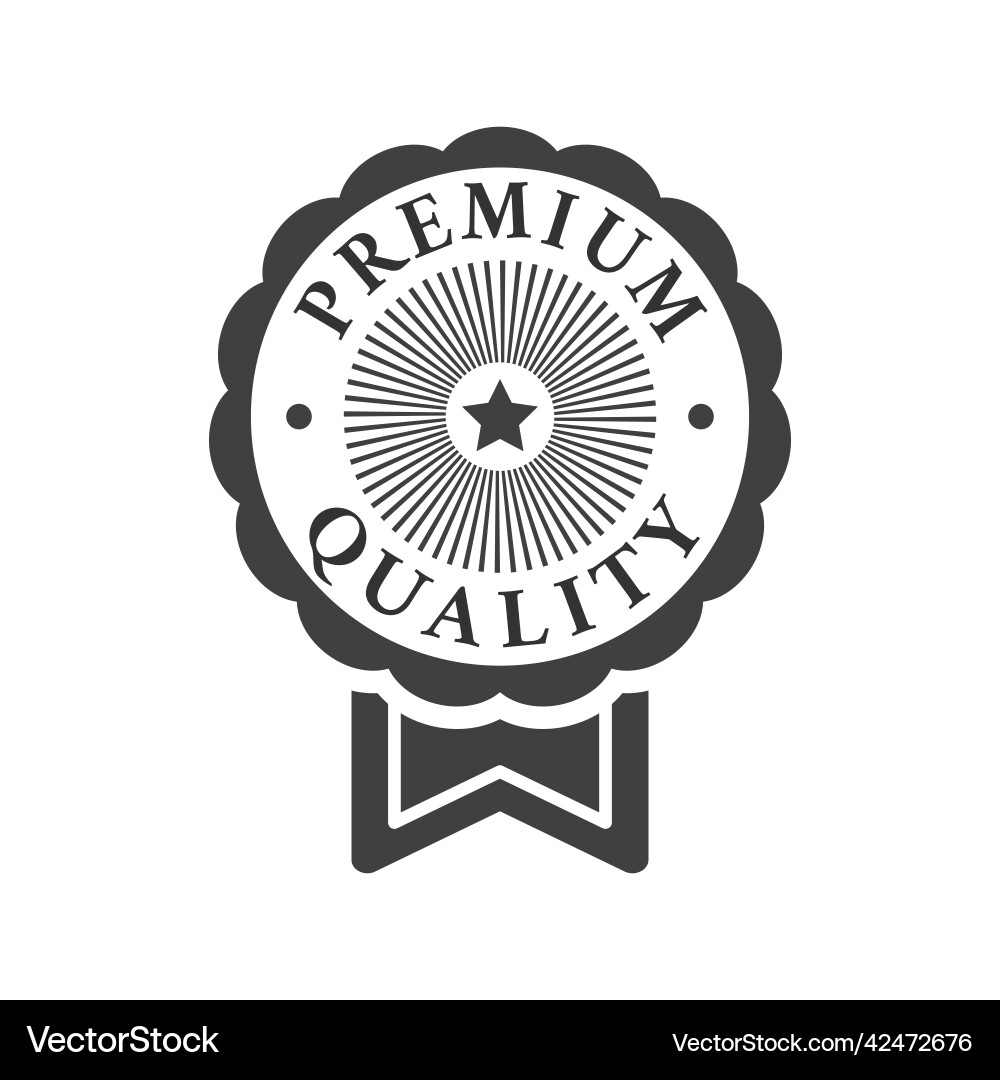 Premium quality label with banner ribbon Vector Image