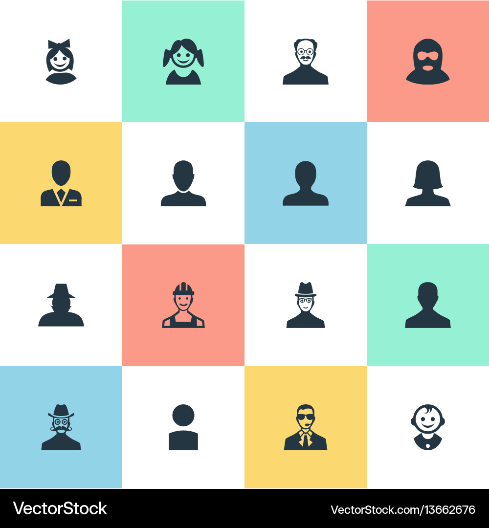 Set of simple human icons Royalty Free Vector Image